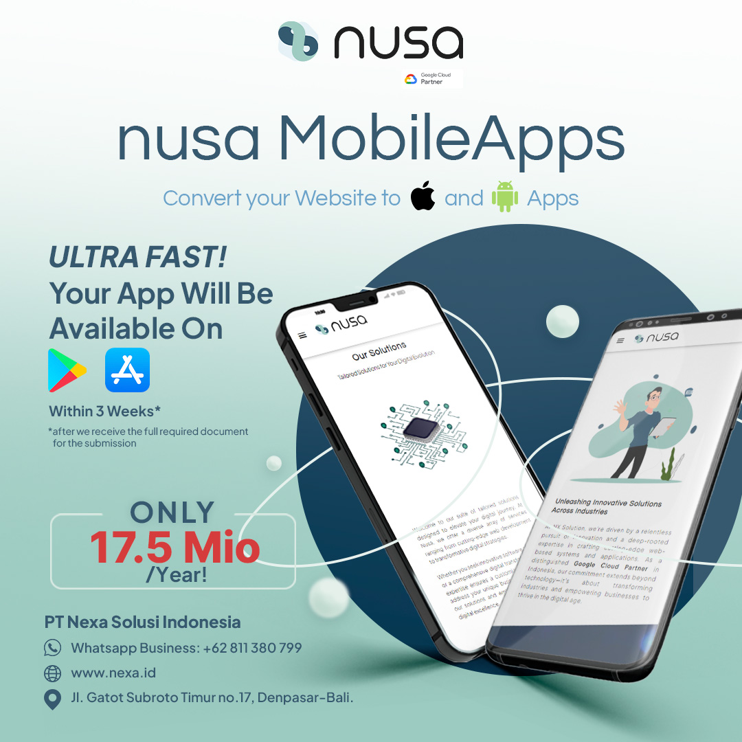 Instant Mobile Apps Builder - Nusa